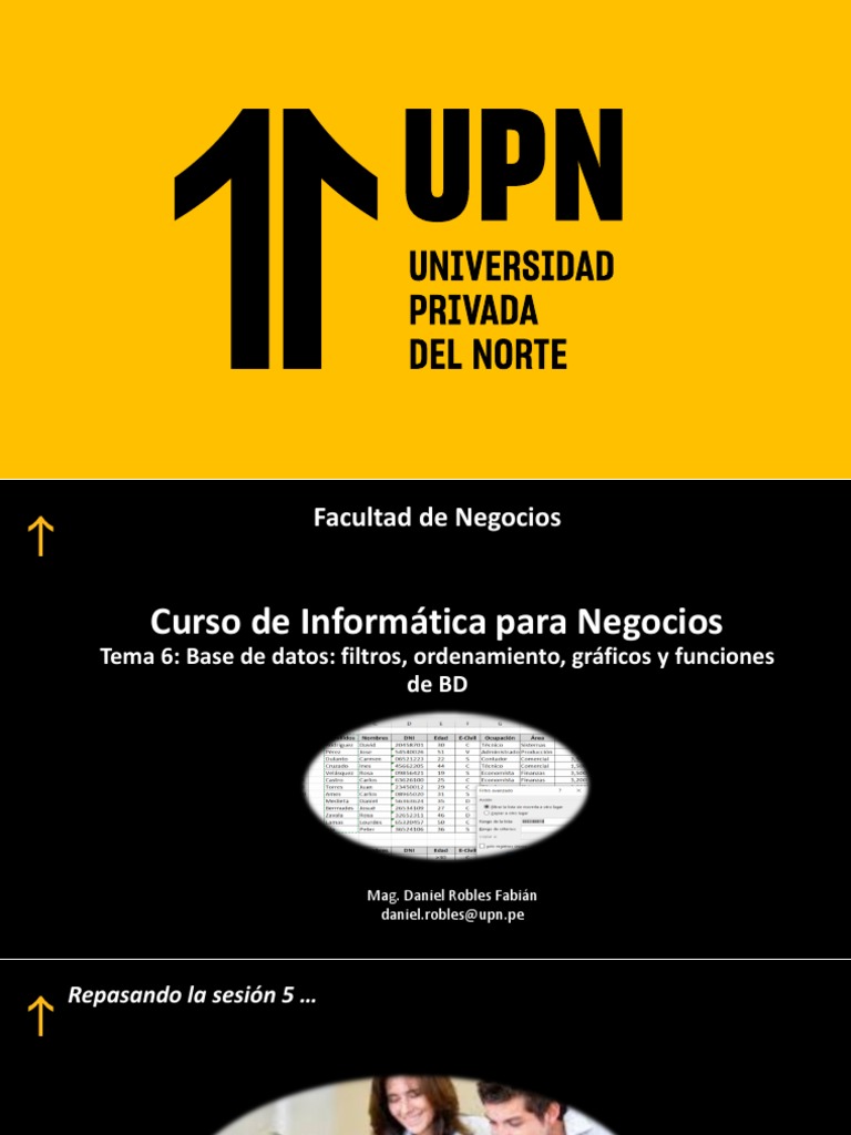 S6 - Base de Datos-Filtros-Ordenar - Gráficos - Funciones de BD | PDF ...