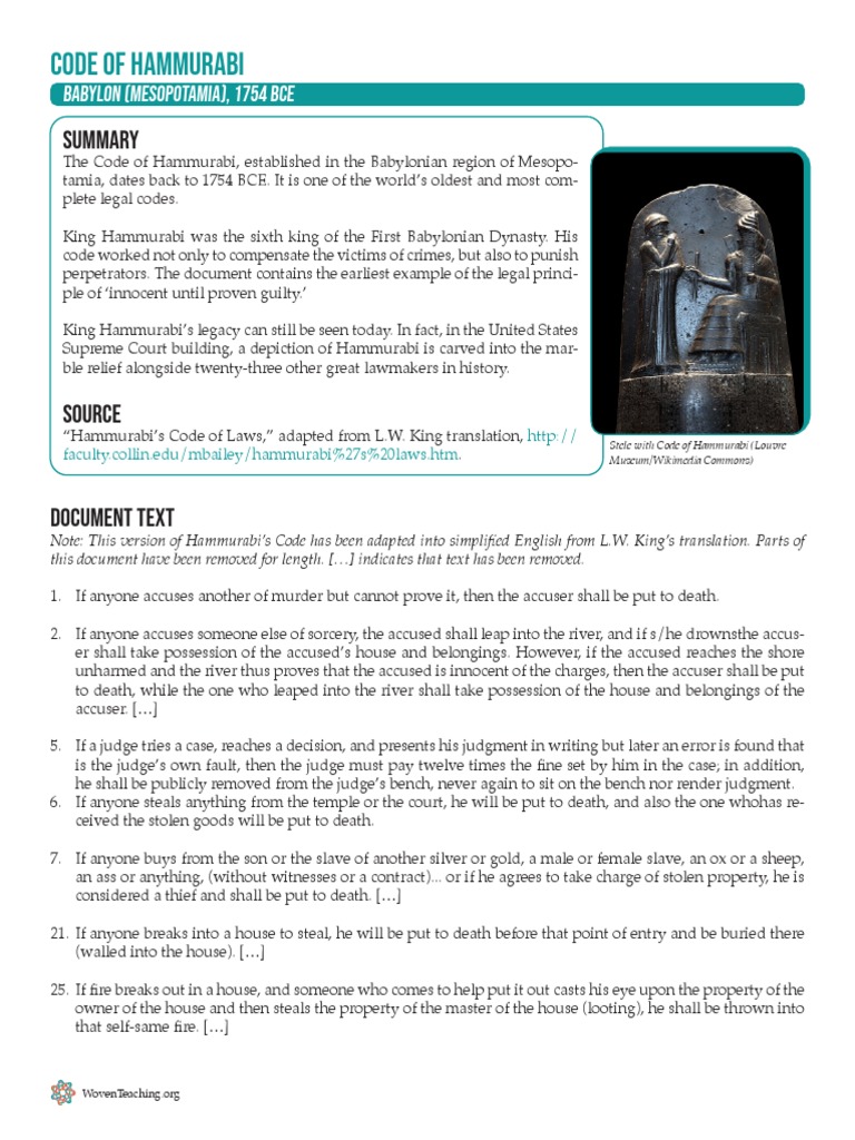 Code-Hammurabi 2022 | PDF | Hammurabi | Justice