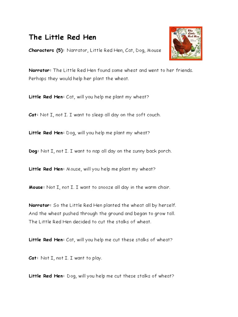 The Little Red Hen - Readers Theater | PDF | Cakes | Flour