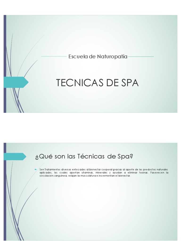 Técnicas de Spa PDF | PDF | Masaje | Medicina CLINICA