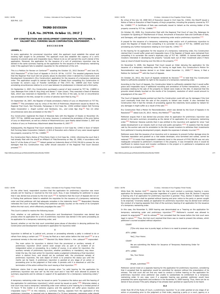 G.R. No. 207938 | PDF | Injunction | Ex Parte