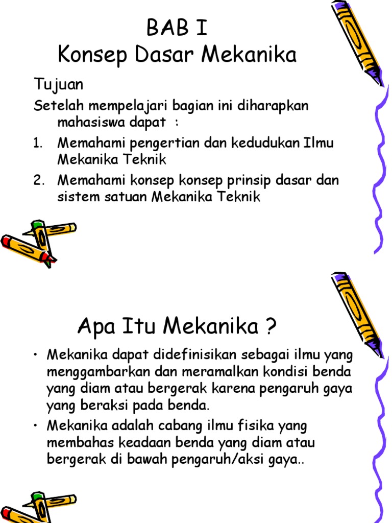 1.bab I Konsep Dasar Mekanika | PDF | Sains & Matematika | Metode & Bahan Ajar