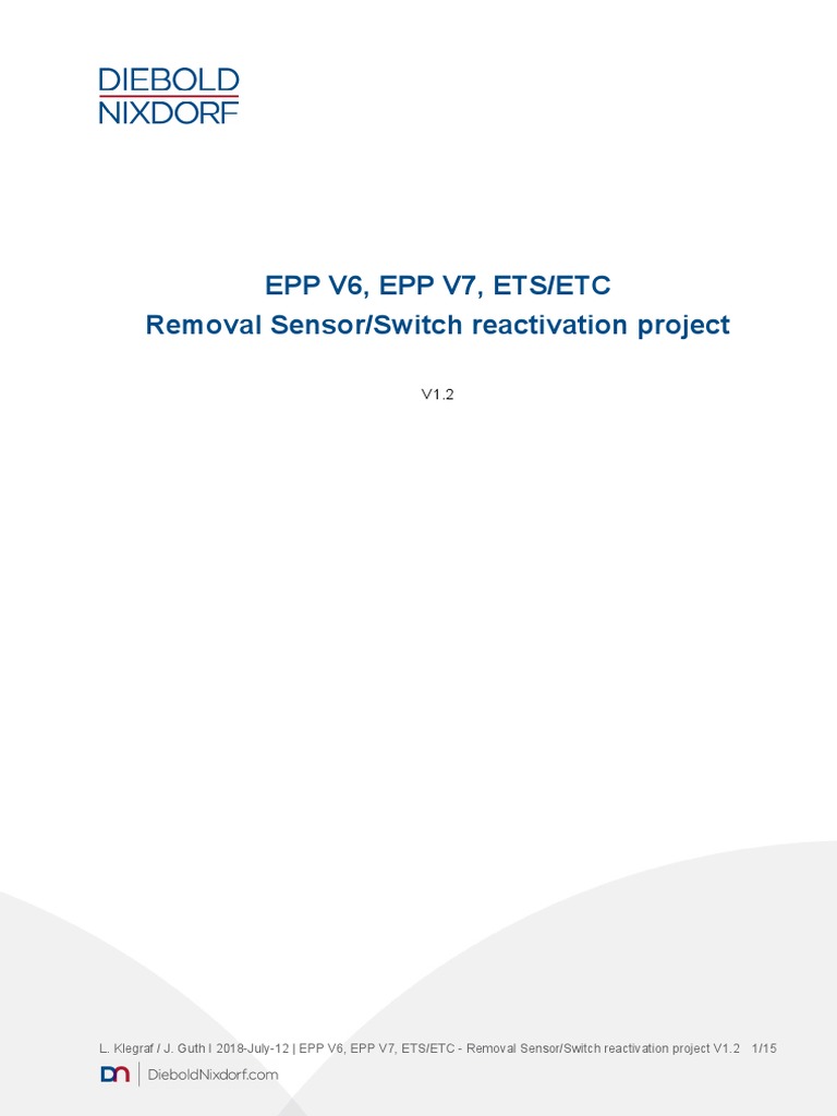 EPP V6 - V7 - ETS - Removal Switch - Sensor Reactivation V12 | PDF ...