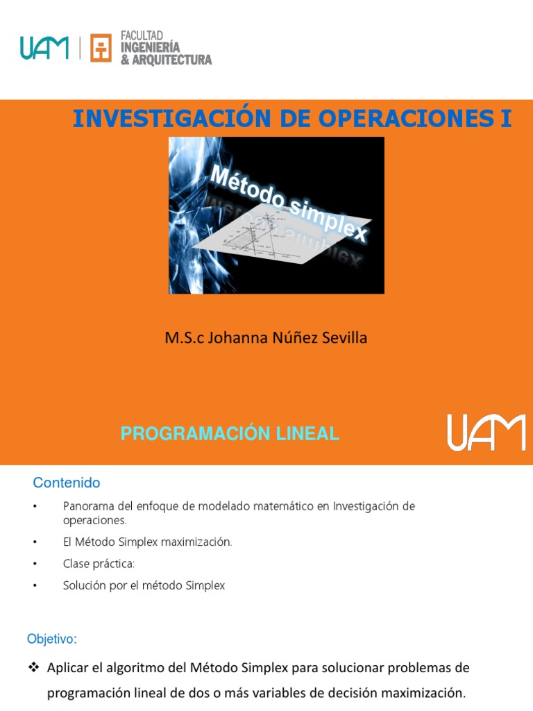 S4 Metodo Simplex | PDF | Programación lineal | Teoría de sistemas