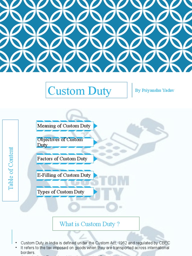Custom Duty | PDF | Tariff | Taxes
