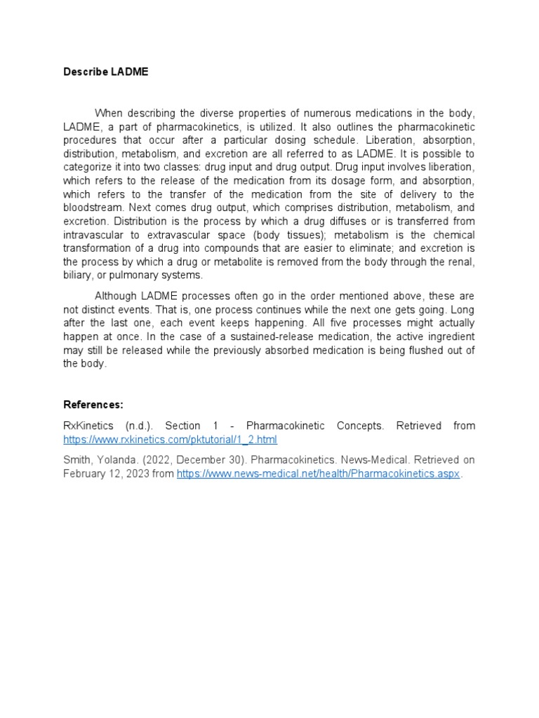 LADME Activity | PDF