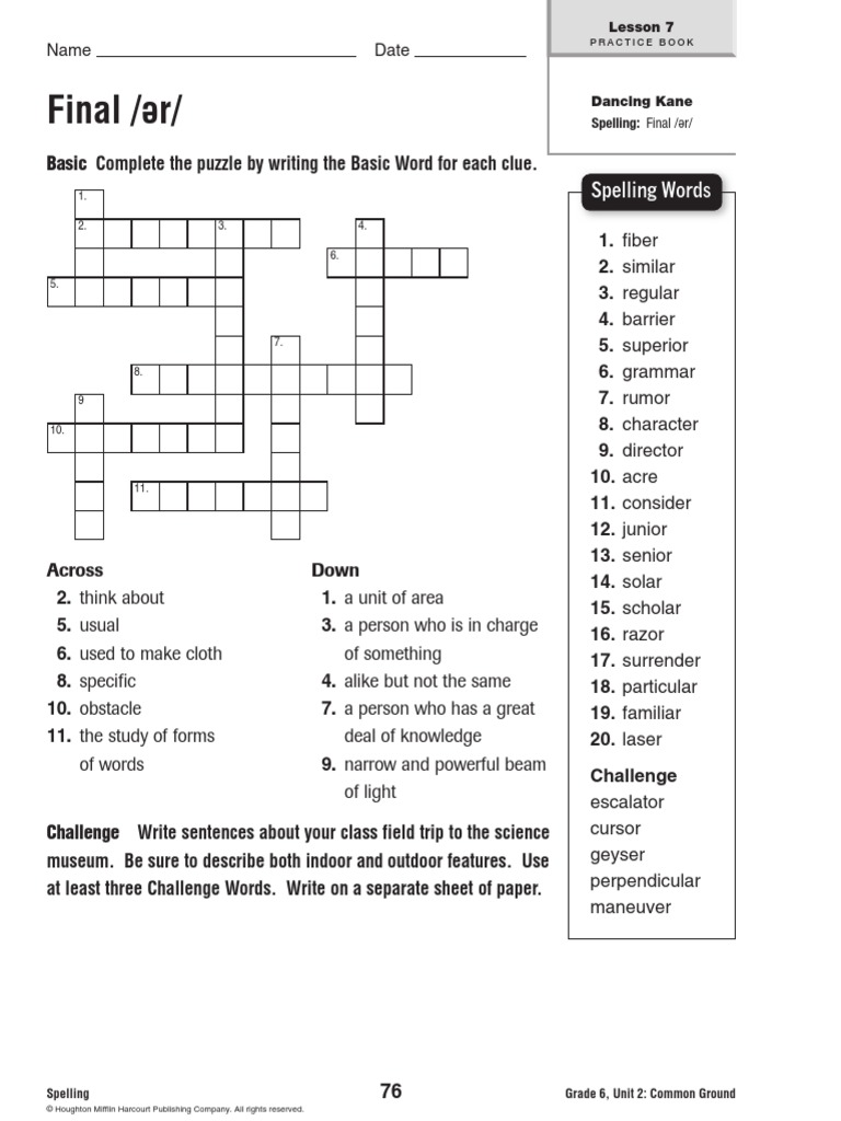 Grade 6 Spelling Week 7 | PDF