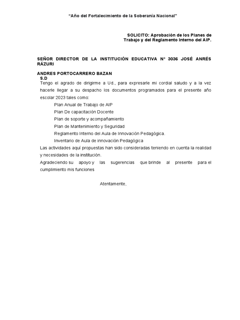 Plan Anual de Trabajo Aip - 2023 | PDF | Tecnología de información y comunicaciones | Enseñando