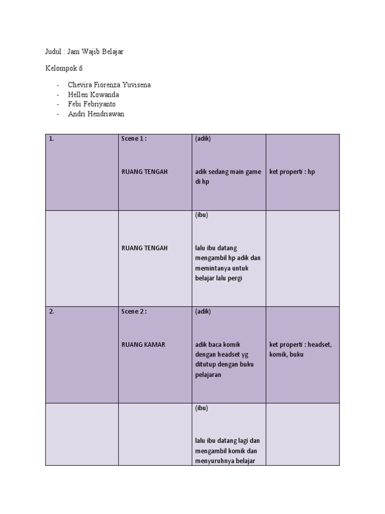 Script Gerakan Jam Wajib Belajar | PDF