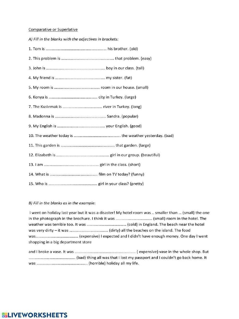 Degrees of Comparison worksheet.pdf | PDF