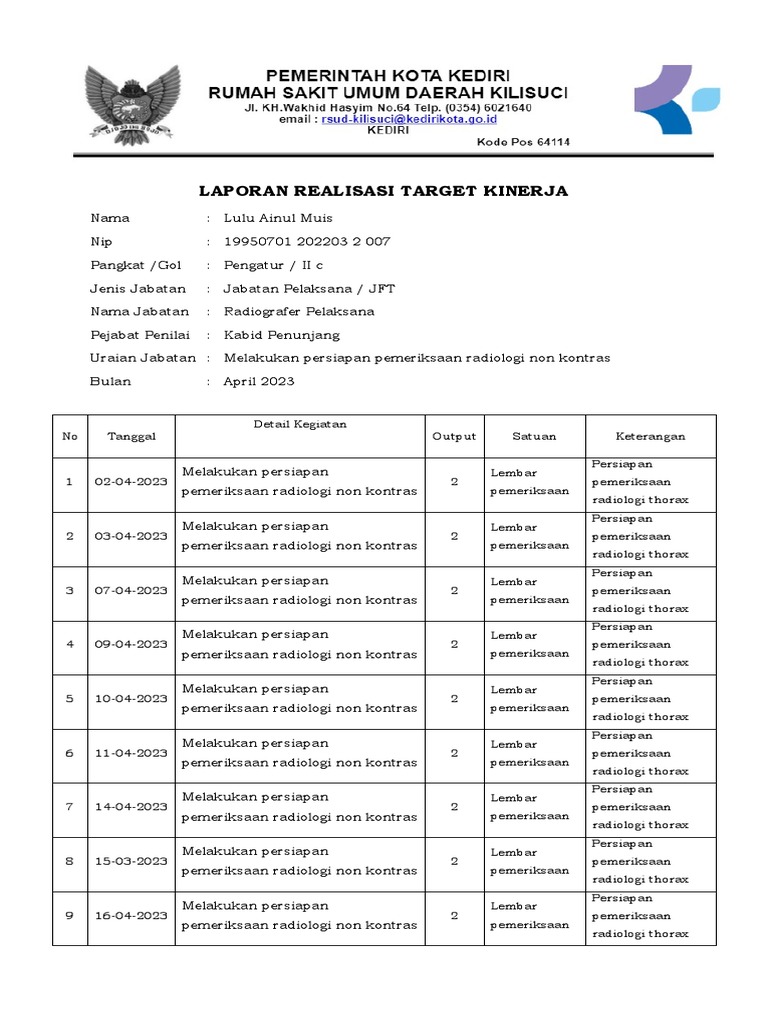 Laporan Persiapan Radiologi | PDF