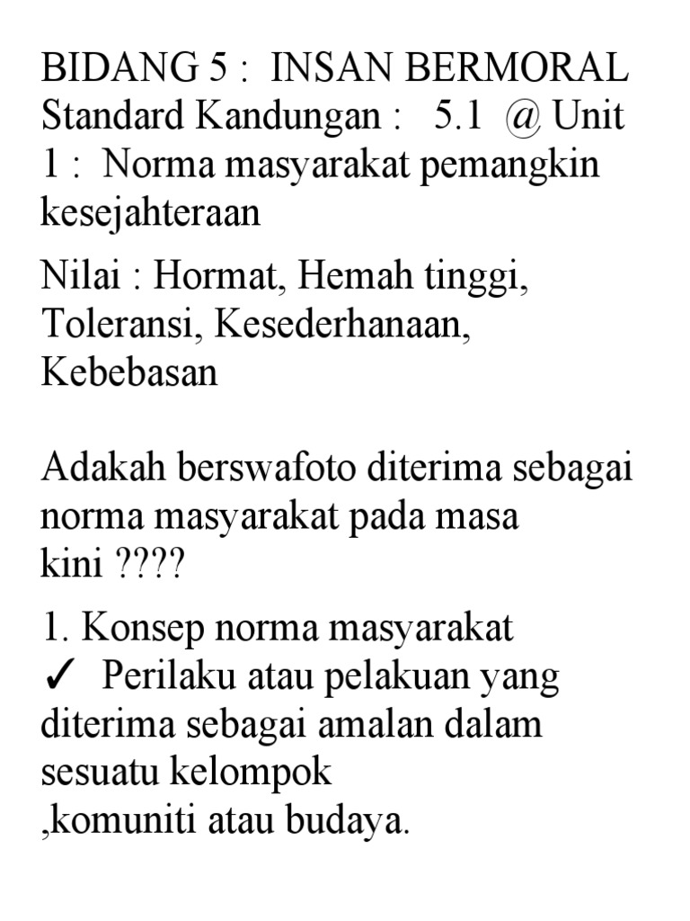 BIDANG 5 Tema 1 Moral f4 | PDF