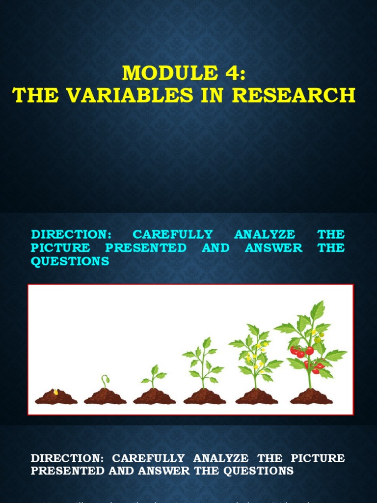 Module 04 - Variables | PDF | Level Of Measurement | Dependent And Independent Variables