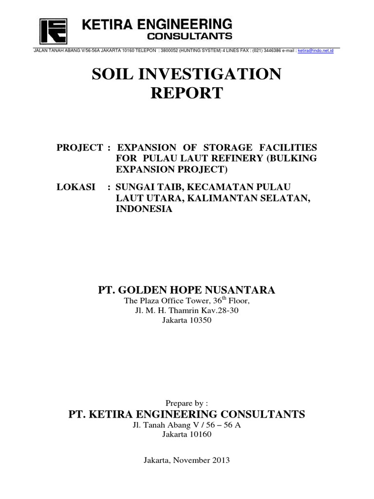SI Report PT GHN-Kota Baru | PDF