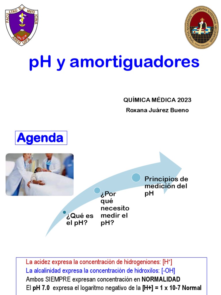 TEORIA 5-6. PH y AMORTIGUADORES - QUÍMICA MÉDICA 2023 - Roxana Juárez Bueno PDF | PDF | Solución ...