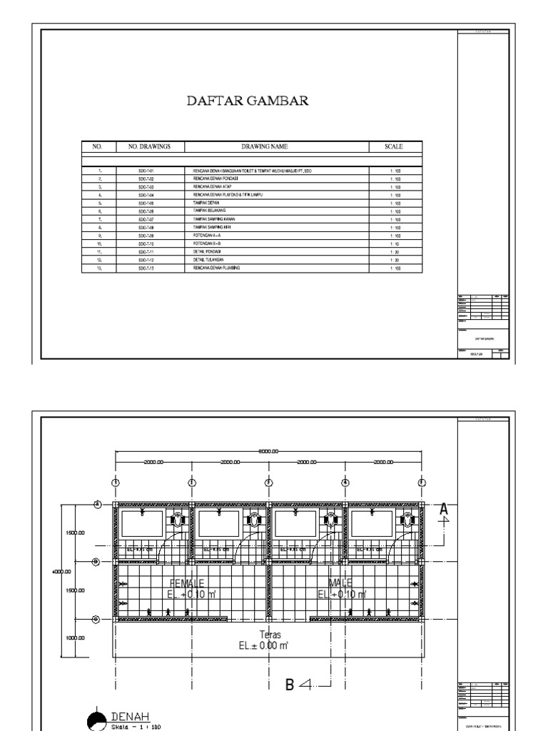DWG Tempat Wudhu & Toilet Masjid PT. SDO | PDF