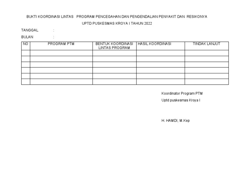 Bukti Koordinasi Linprog Program PTM | PDF