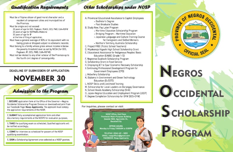 NOSP Scholarship Admission Requirements | PDF