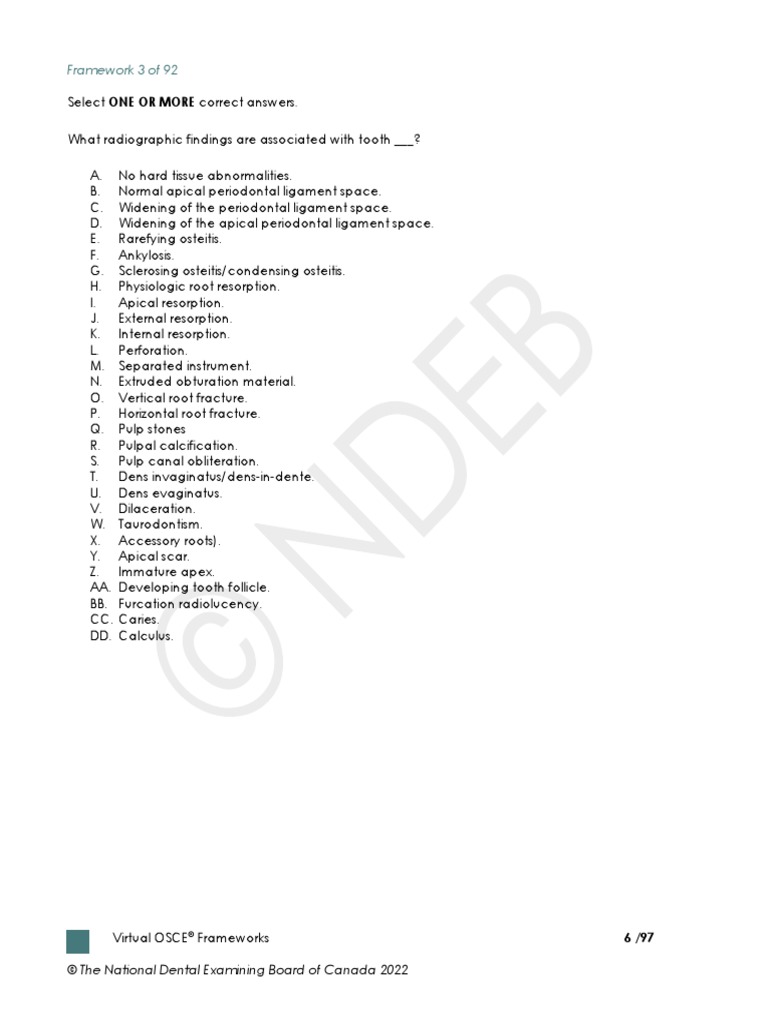 Virtual-OSCE-Frameworks - Radiology Part | PDF | Dental Anatomy ...