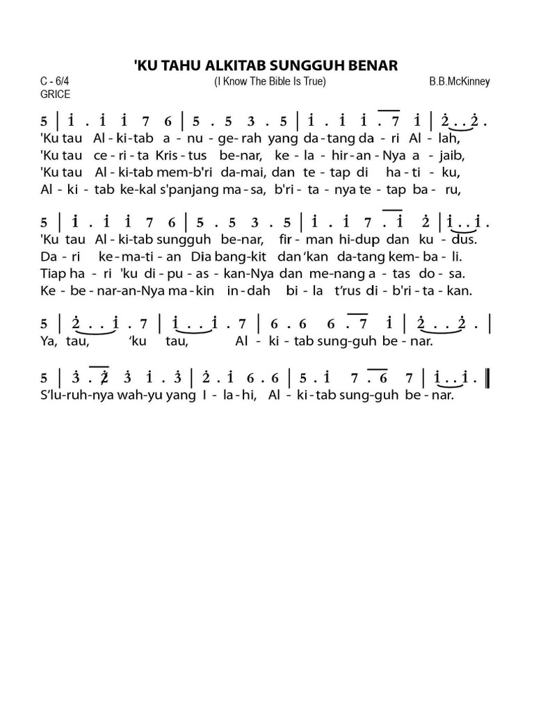Ku Tahun Alkitab Sungguh Benar | PDF