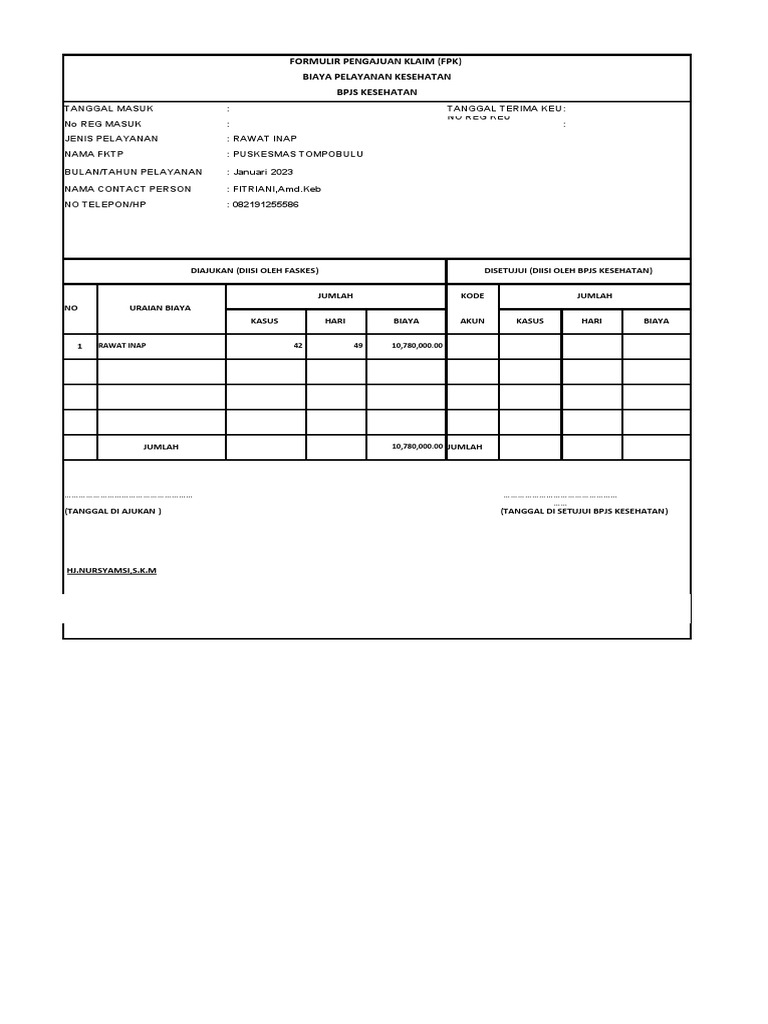 Formulir FPK 2023 | PDF