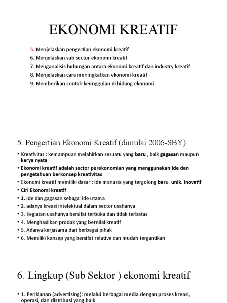 EKONOMI KREATIF PPT | PDF