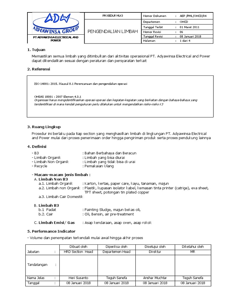 AEP_OHCD_04 Pengendalian Limbah R6, '08 Januari 2018 | PDF
