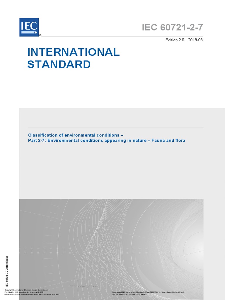 Iec 60721-2-7yr 2018 | PDF | International Electrotechnical Commission | International ...