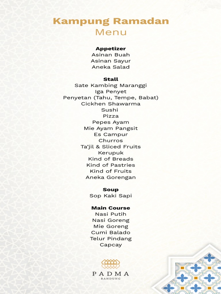 Iftar Menu | PDF