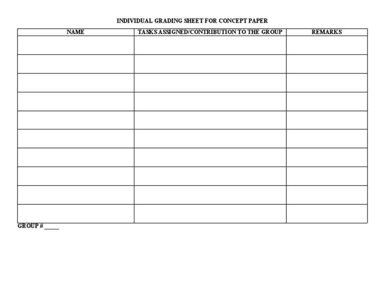 Individual Grading Sheet For Concept Paper | PDF