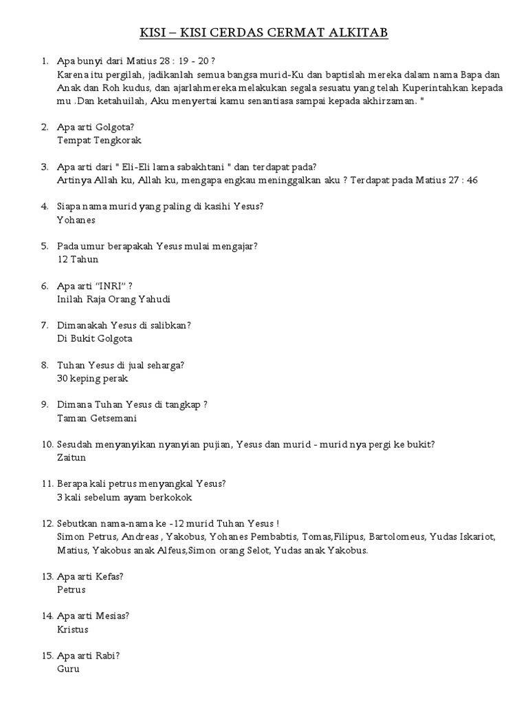 Kuis CCA-2 | PDF | Ilmu Sosial | Agama & Spiritualitas