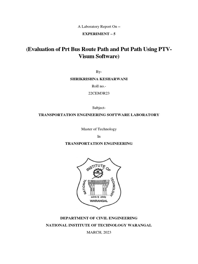 Evaluation of PRT Bus Route Path and PuT Path Using Visum Software ...