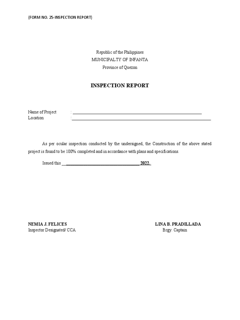 Inspection Report | PDF