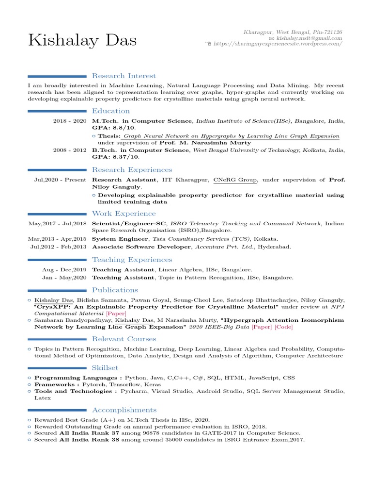 Kishalay Das cv-1 PDF | PDF | Machine Learning | Computer Science