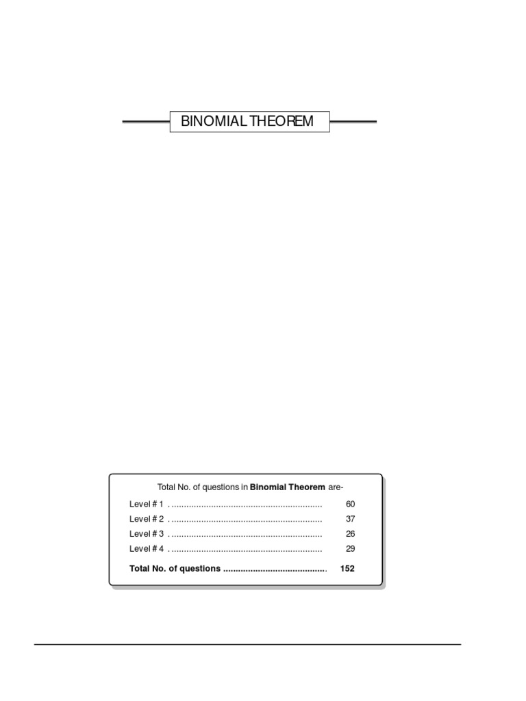 03.binomial Theorem Exercise Module-1 | PDF