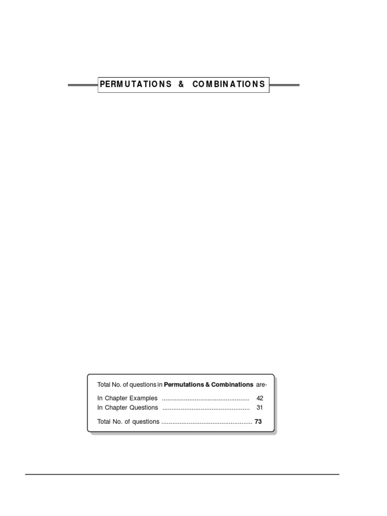 PERMUTATIONS & COMBINATIONS - TH & Sol Module-1 | PDF