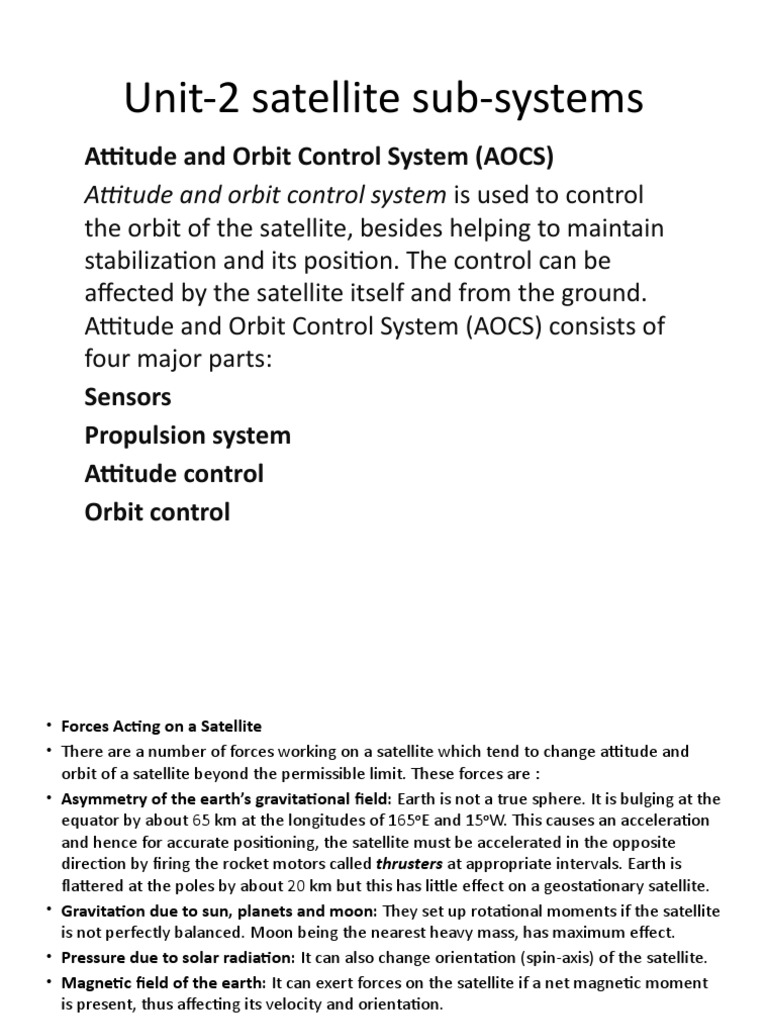 An Overview of the Attitude and Orbit Control System for Geostationary ...