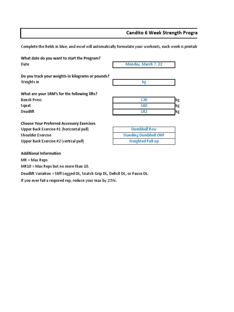 Candito 6 Week Program | PDF | Determinants Of Health | Hobbies