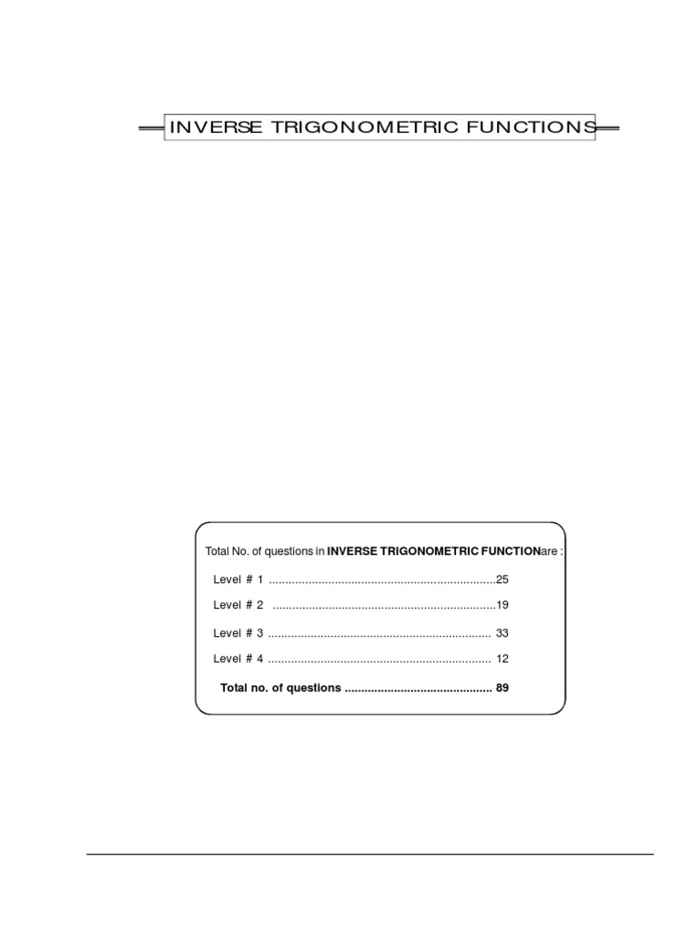 Inverse Trigonometric Function (Exercise) Module-2 | PDF | Trigonometric Functions | Complex ...
