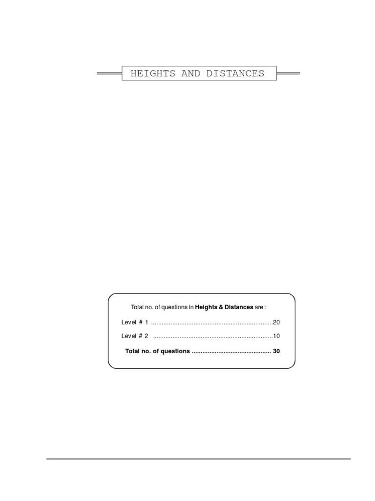 Heights and Distances - Exercise Module-2 | PDF | Angle | Triangle