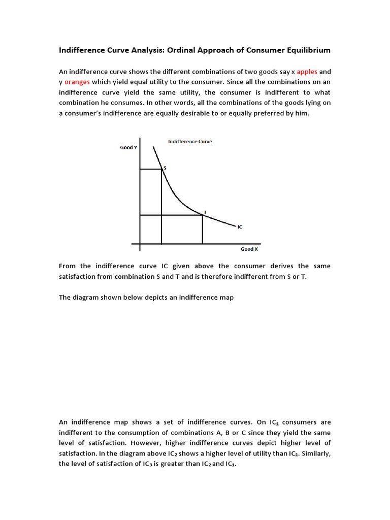 Consumer Equilibrium & Indifference Curves | PDF | Utility | Economic ...