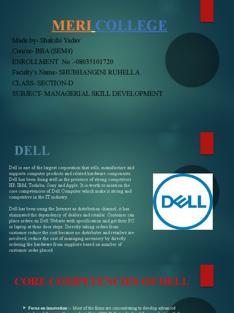 Core Competencies of Dell Technologies | PDF | Dell | Laptop