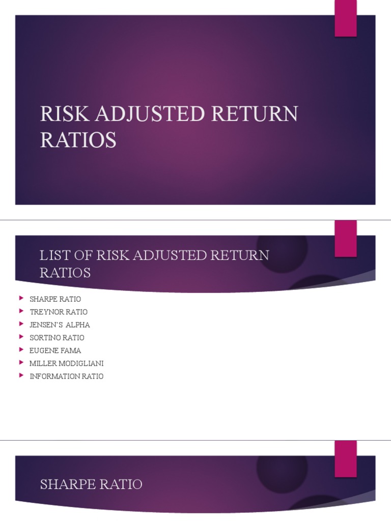 Risk Adjusted Return Ratios | PDF | Sharpe Ratio | Beta (Finance)