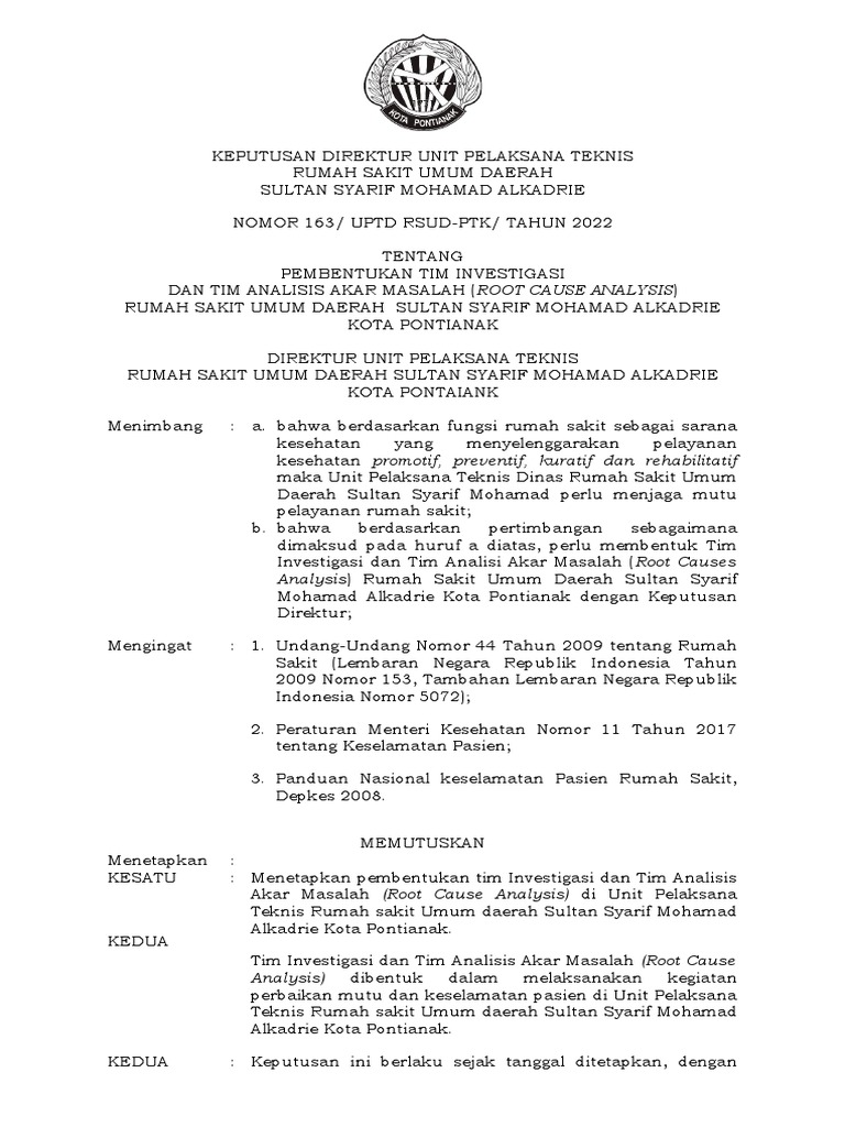 8.2 SK - Tim Investigasi Dan RCA | PDF