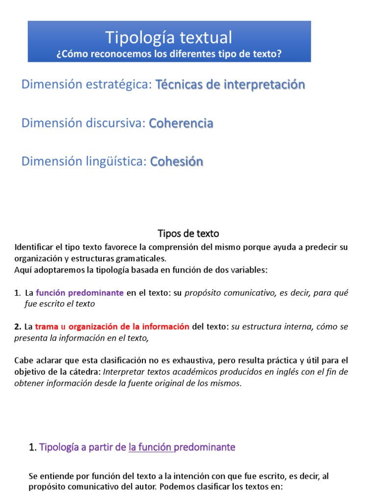 Tipología Textual-Formato - Género - Función - Estructira Interna | PDF ...