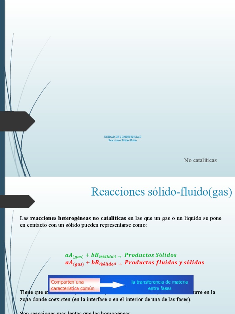 UCII - RXN Sólido-Fluido | PDF | Cinética química | Catálisis