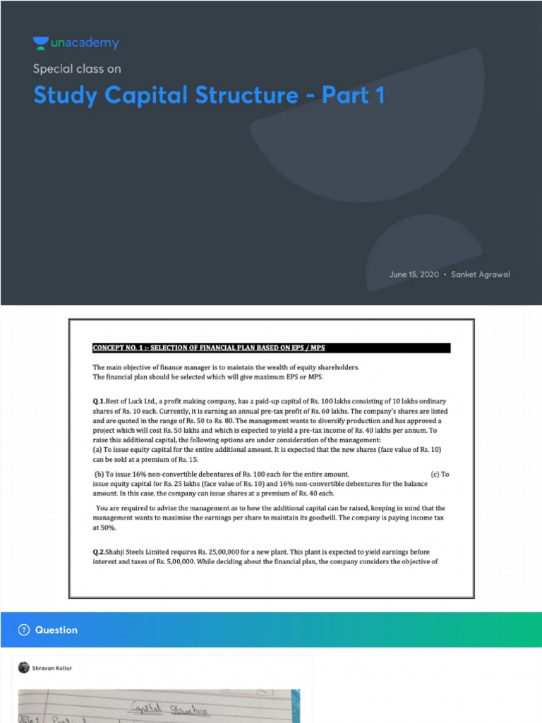 Study Capital Structure Part 1 No Anno PDF | PDF