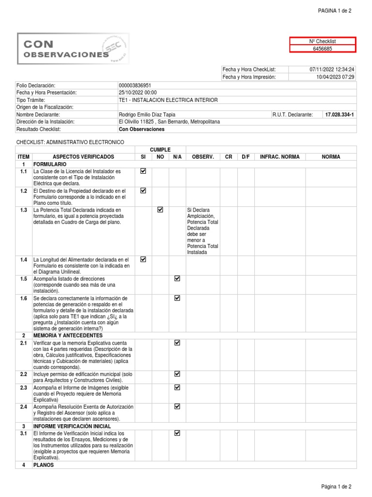 Checklist Sec Pdf