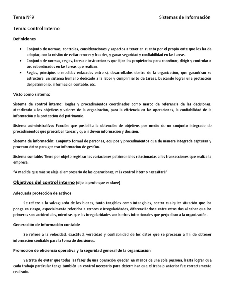 Tema 9 - Sistemas de Informacion | PDF | Contabilidad | Riesgo