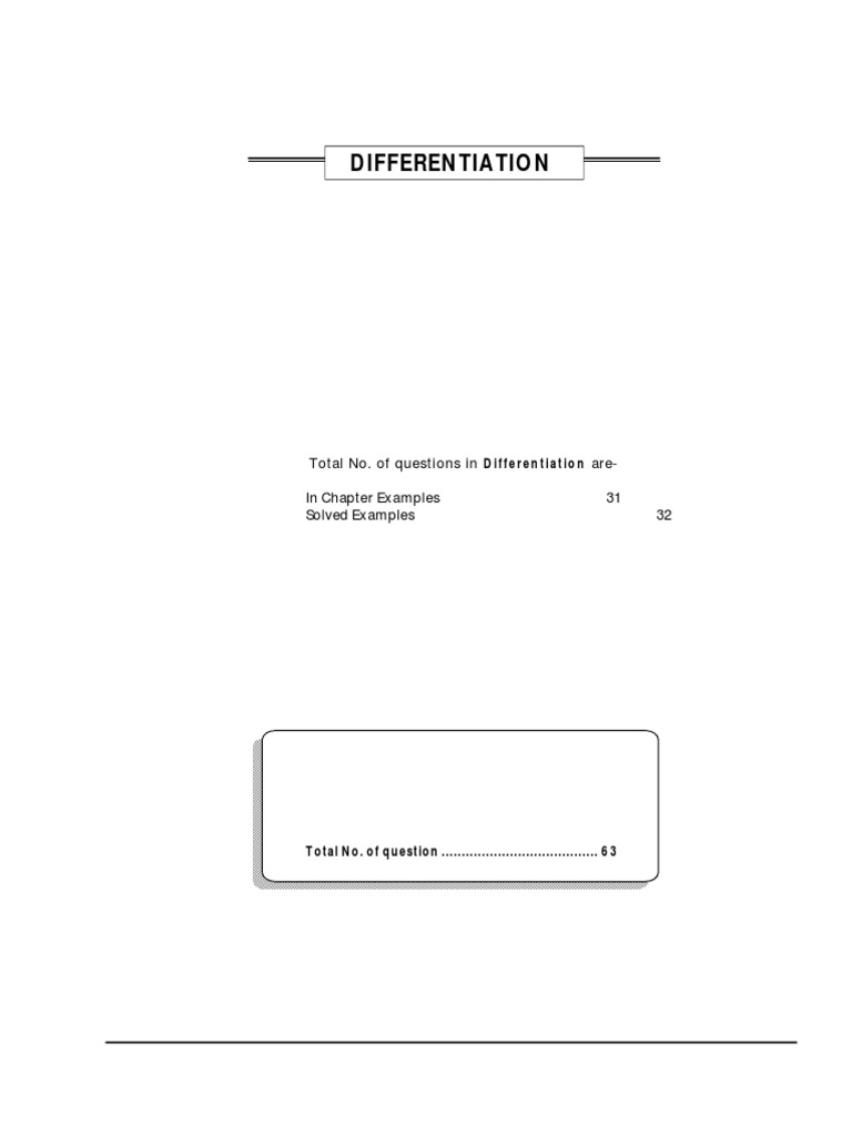 01. Differentiation-Theory & Solved Example Module-4 | PDF | Derivative ...